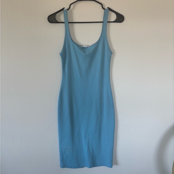 Zara | Dresses | Zara Blue Bodycon Midi Dress | Poshmark